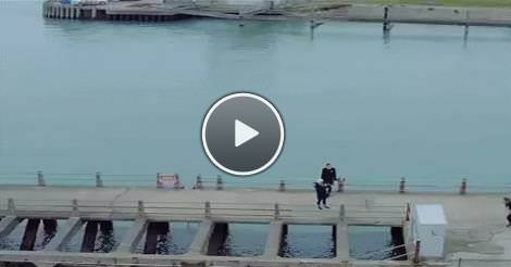 running out on the pier | Gifs