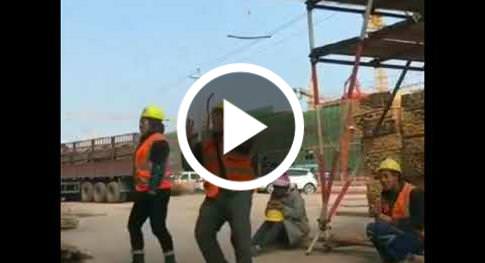 Amazing Construction Worker Dance